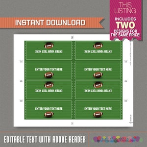 Football Tent Cards - Football Party Place Cards - Football Party Food ...