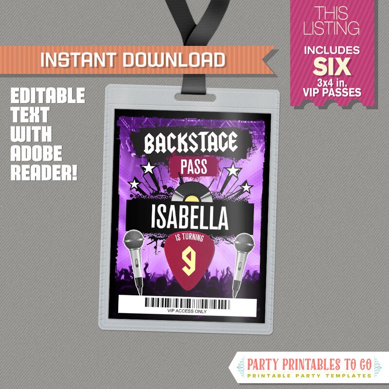 Backstage Passes - Etsy