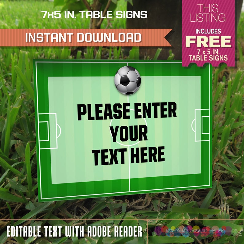 Soccer Party Welcome Signs With FREE Table Signs Soccer - Etsy