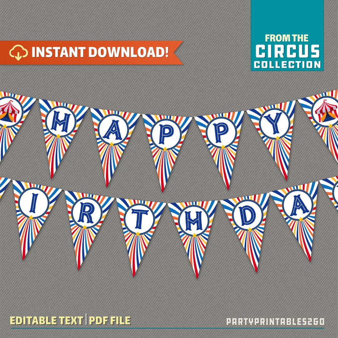 Circus Party Banner - Carnival Birthday - Carnival Party - Circus Party ...