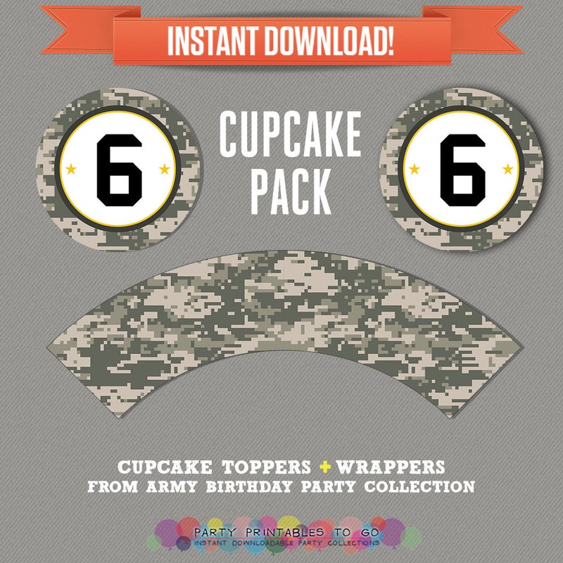 Army Cupcake Toppers - Etsy