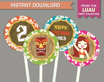 Personalized Glossy Hawaiian Luau Theme Birthday Party Favor - Etsy