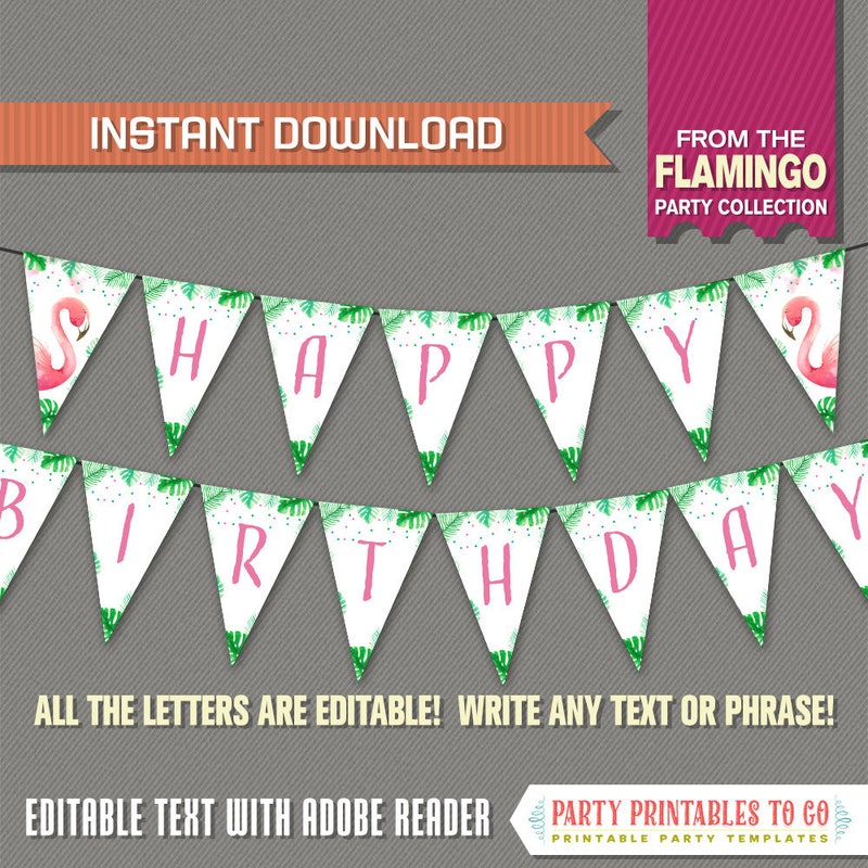 Flamingo Banner - Etsy
