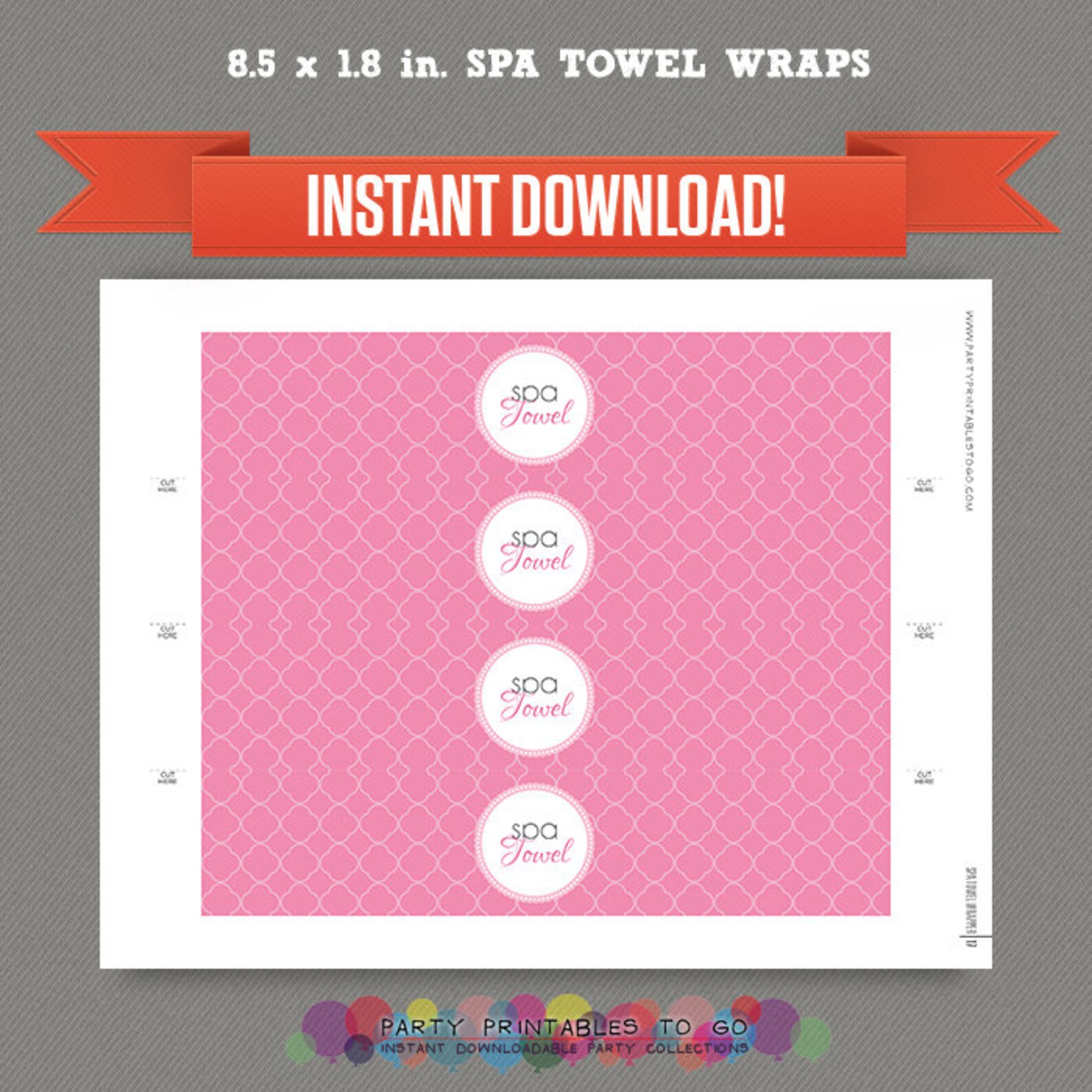 Spa Party Printable Birthday Bottle Labels / Towel Wraps - Etsy