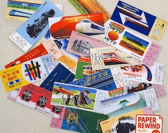 21 Vintage Japanese Train Tickets Stickers | Retro | 60s 70s 80s ...