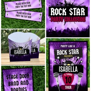 Rockstar Invitation & Party Decorations (purple) - INSTANT DOWNLOAD ...