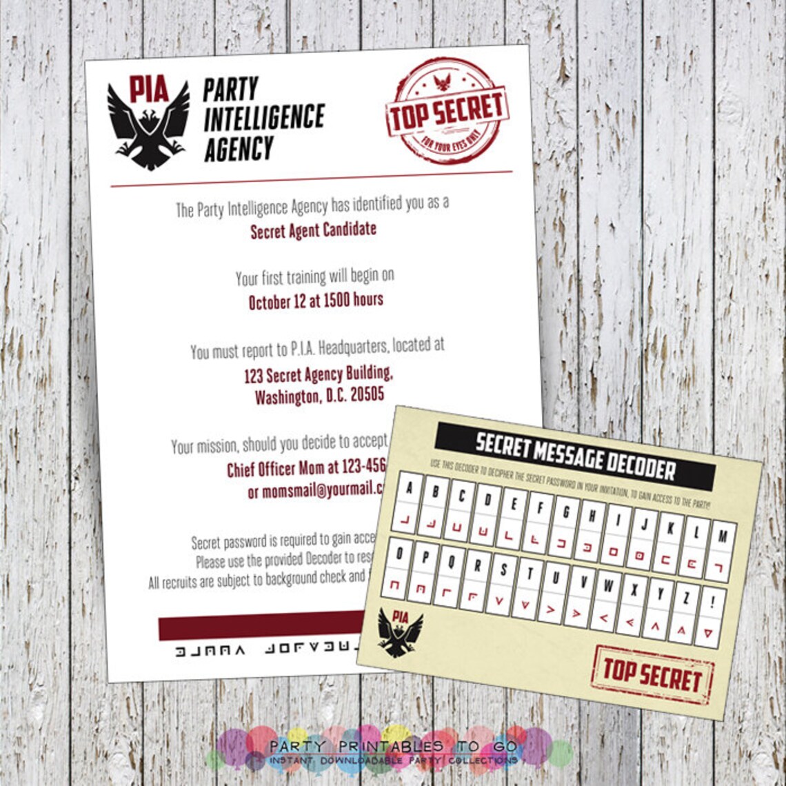 Secret Agent Birthday Party / Spy Birthday Party Printable - Etsy