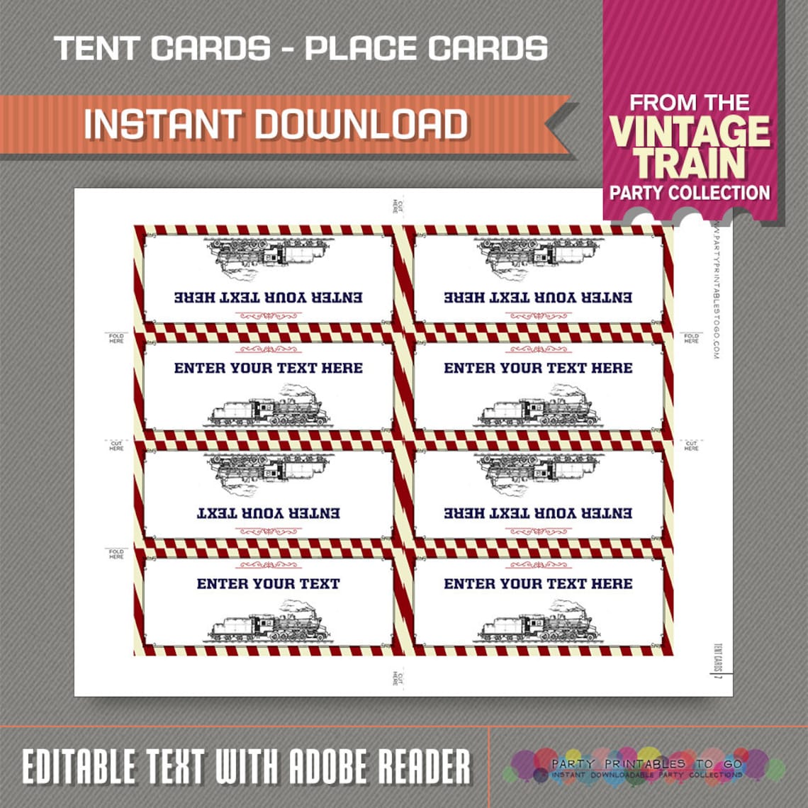 Train Party Printable Tent Cards / Place Cards / Food Labels - Etsy
