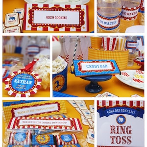 Circus or Carnival Birthday Printable Party Collection & Invitation ...