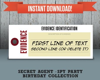 Spy / Secret Agent Party Food Labels, Spy Place Cards, Spy Tent Cards ...