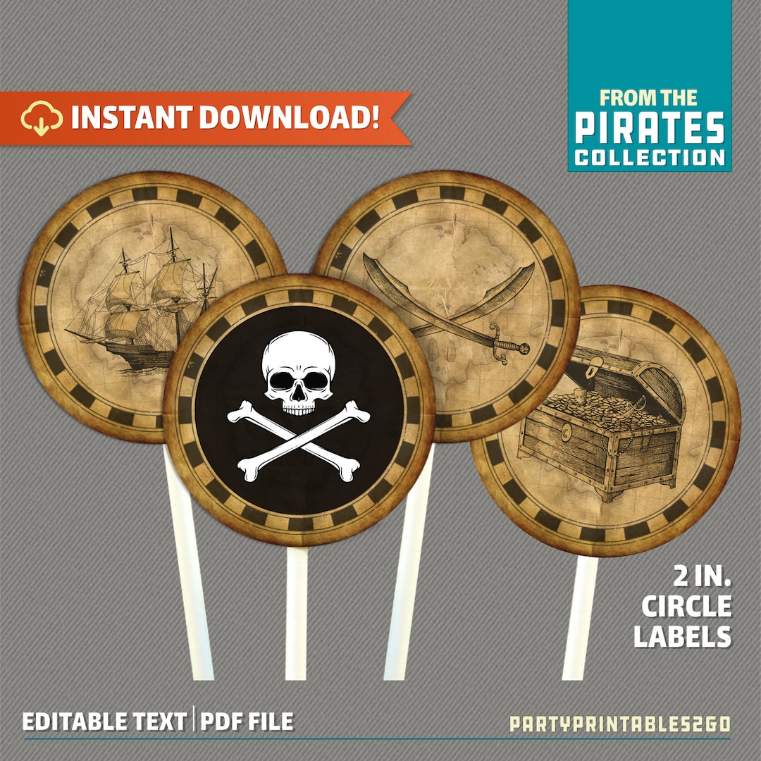 Pirates Party Cupcake Toppers - Pirate Party - Pirate Birthday Decor ...