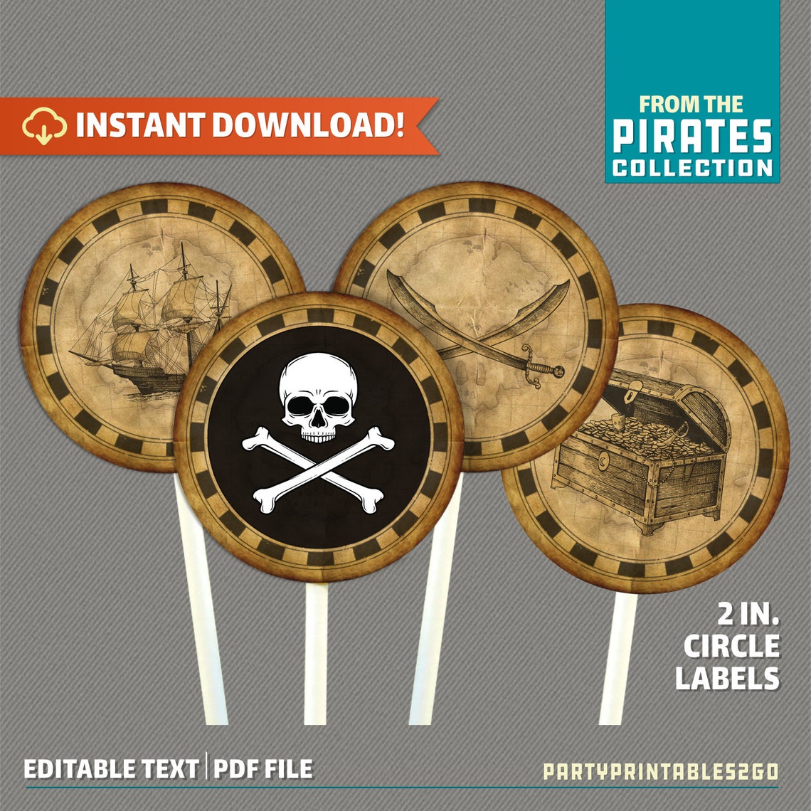 Pirates Party Cupcake Toppers Pirate Party Pirate Birthday - Etsy