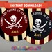 Pirate Printable Birthday Favor Tags Editable PDF File - Etsy