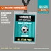 Soccer Party All Star Pass Printable Insert (teal) - Soccer Birthday ...
