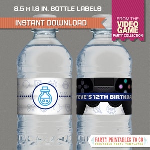 Video Game Party Bottle Labels Video Game Party Napkin Rings - Etsy