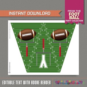 Football Birthday Banner With Spacers - INSTANT DOWNLOAD - Editable PDF ...