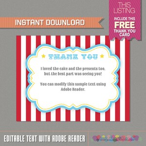 Carnival Invitation With FREE Thank You Card Circus Party Carnival ...