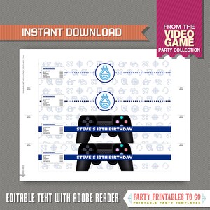 Video Game Party Bottle Labels Video Game Party Napkin Rings - Etsy