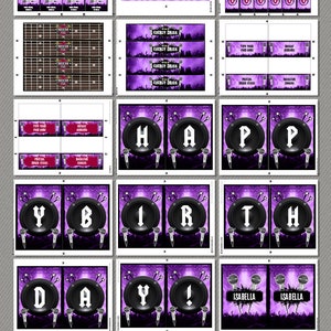 Rockstar Invitation & Party Decorations (purple) - INSTANT DOWNLOAD ...