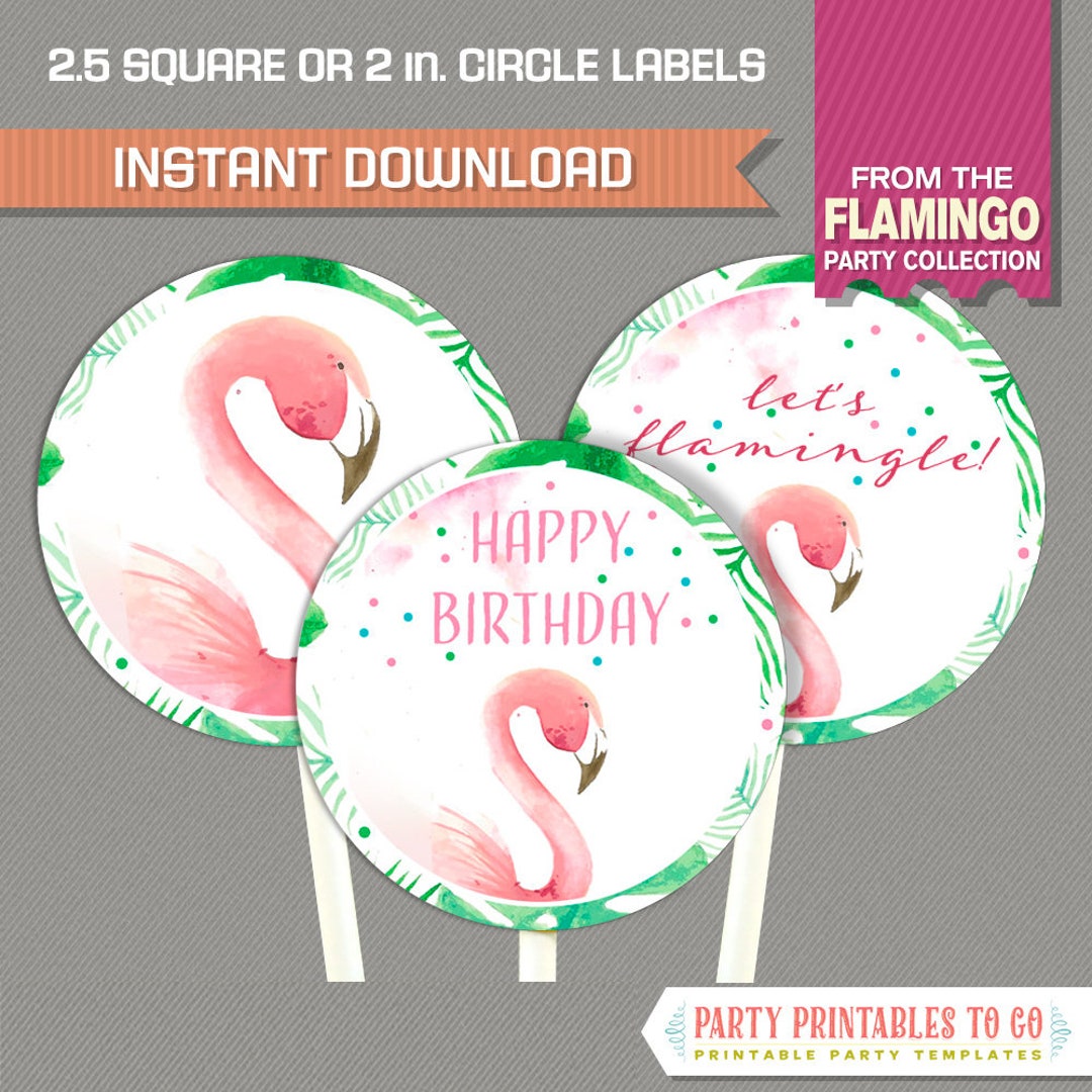 Flamingo Party Favor Tags - Flamingo Gift Tags - INSTANT DOWLOAD ...