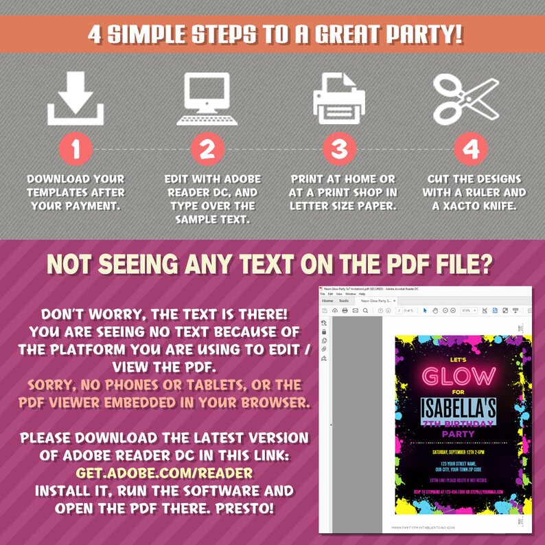 Neon Glow III Party Food Labels Neon Glow Party Place Cards | Etsy