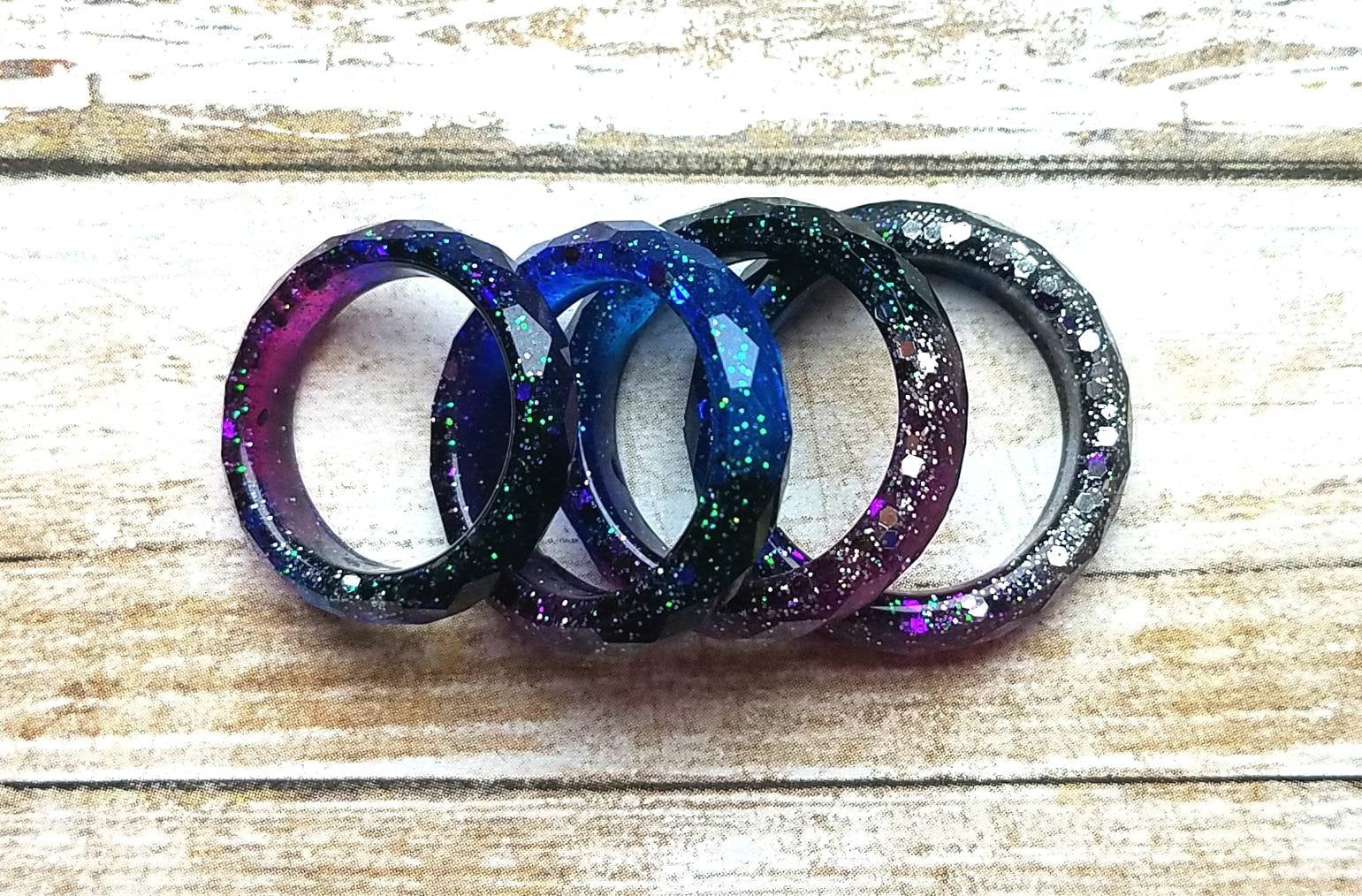 Galaxy Resin Rings Handmade Jewelry Rings Galaxy Ring Resin | Etsy