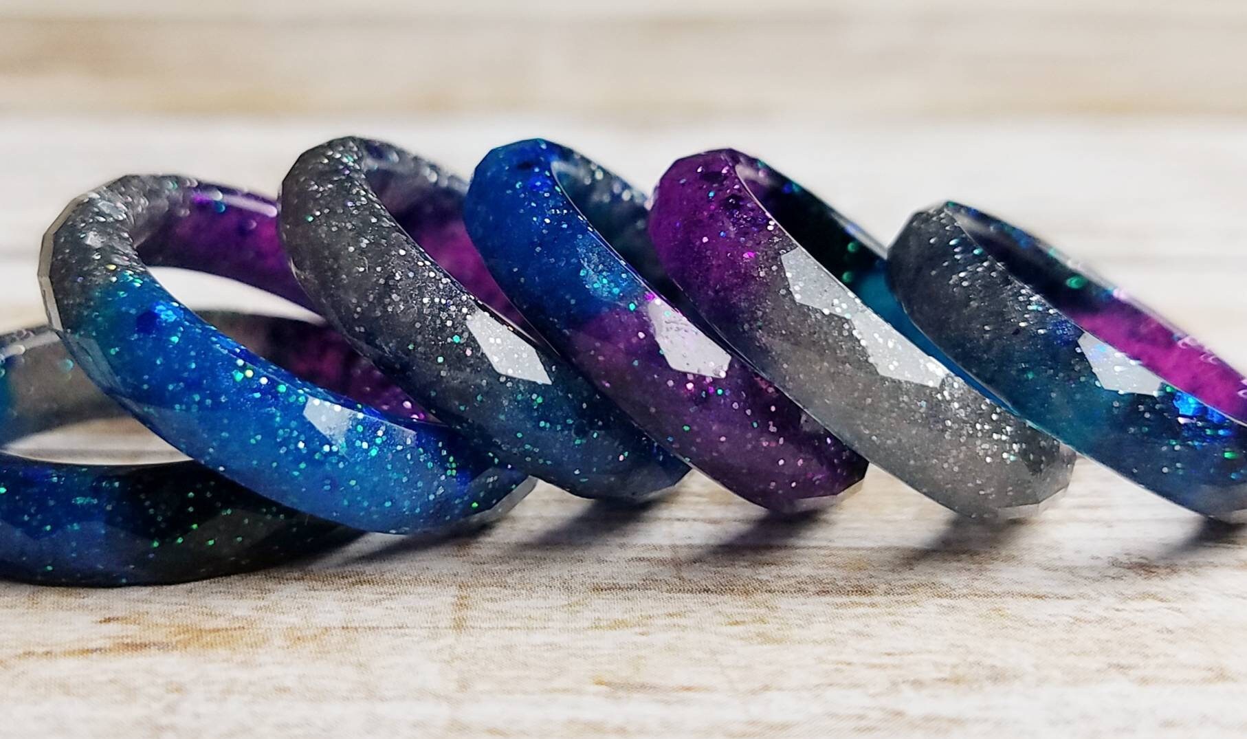 Galaxy Resin Rings Handmade Jewelry Rings Galaxy Ring Resin | Etsy