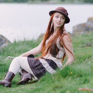 TARTY TARTAN SKIRT | Lacey Wrap Tweed Wool Skirt, Folk Skirt, Mori Kei ...