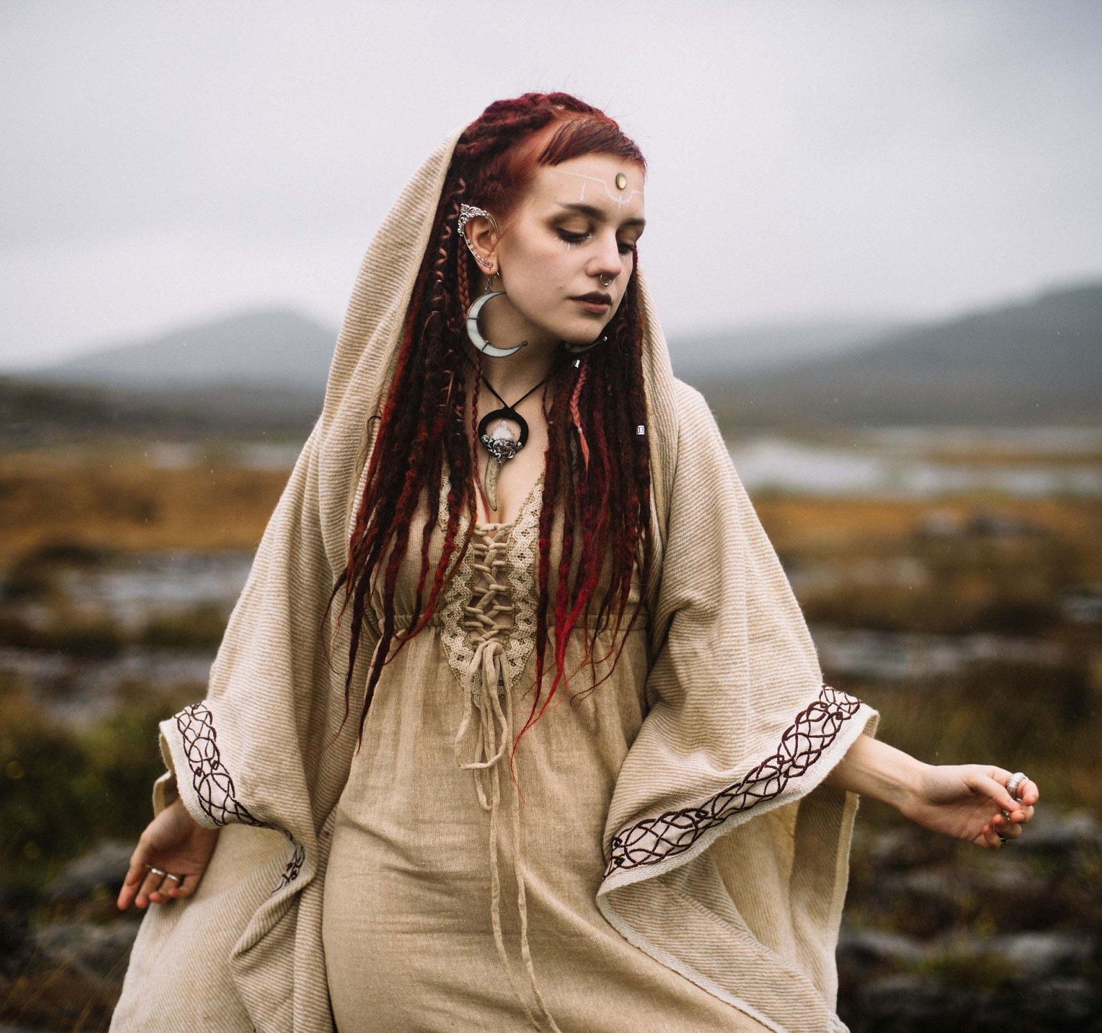 Earth Goddess Dress Folk Pagan Raw Dress Ozora Meditation | Etsy