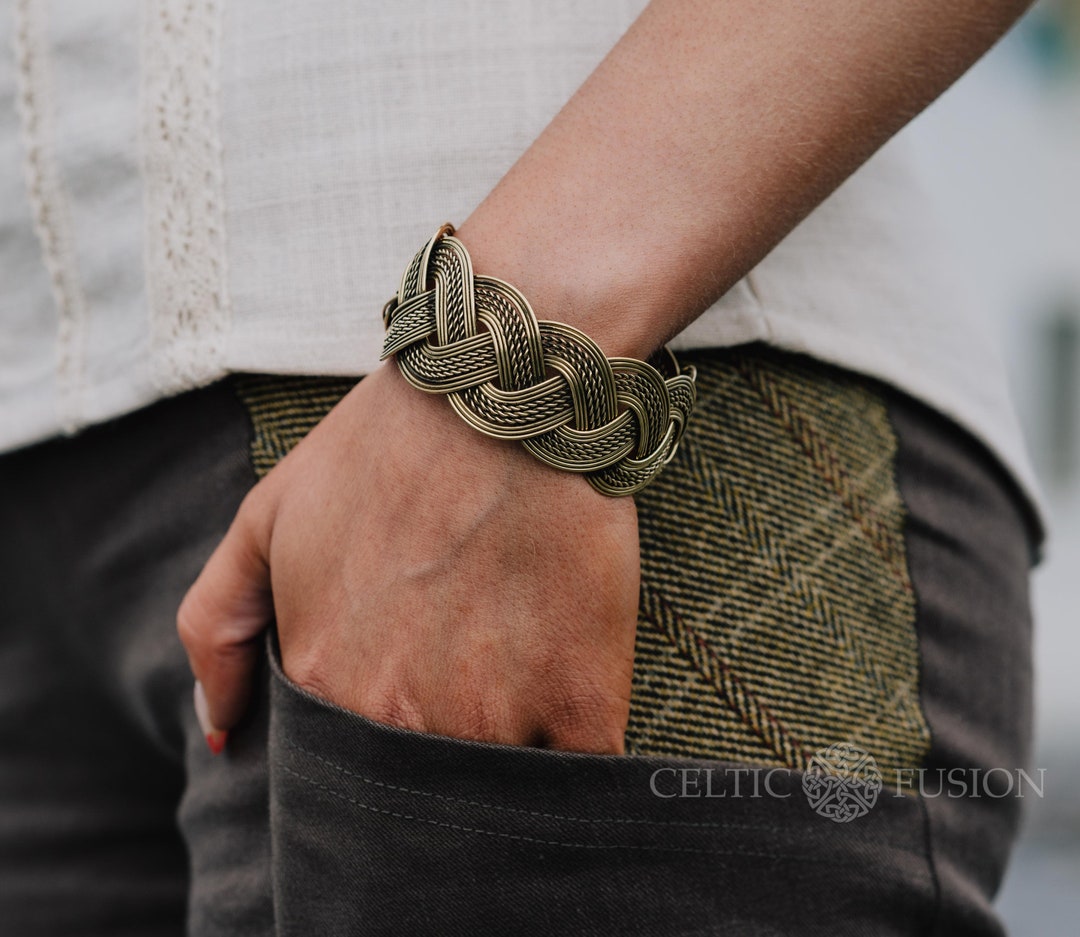 KNOTWORK BRACELET | Brass Bracelet, Celtic Bracelet, Pagan Bracelet ...