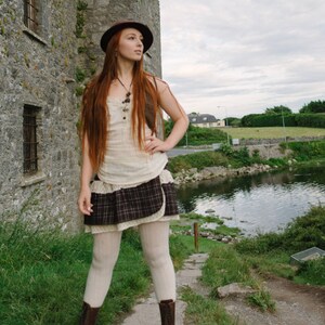 TARTY TARTAN SKIRT | Lacey Wrap Tweed Wool Skirt, Folk Skirt, Mori Kei ...