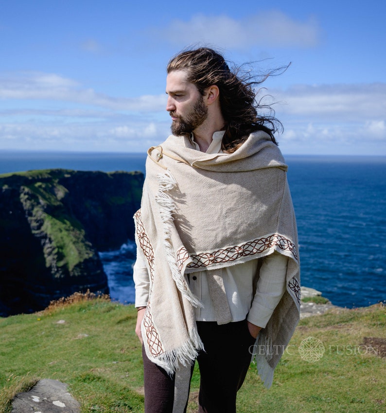 LIGHT WARRIOR CAPE Cream Hooded Wool Cloak Viking Cloak - Etsy