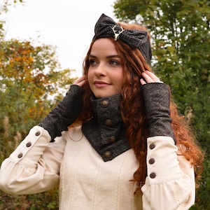 OAK TWEED GLOVES | Fingerless Tweed Wool Gloves, Wrist Warmers, Fleece ...