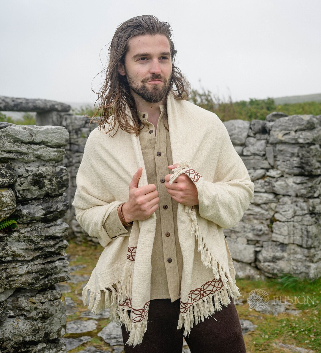 CELTIC KNOTWORK SHAWL | Ceremony Shawl, Men's Shawl, Scarf Wrap, Ritual ...