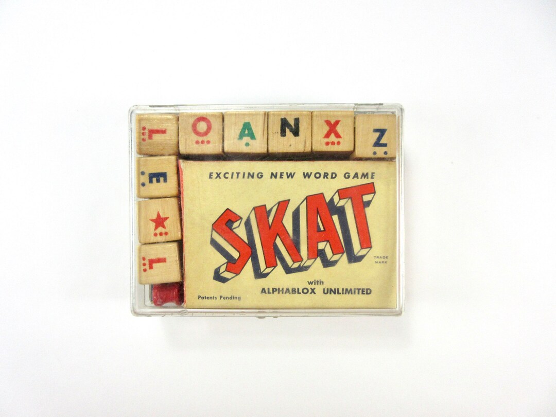 Vintage 1955 SKAT Word Game With Alphablox Unlimited Blocks Retro ...