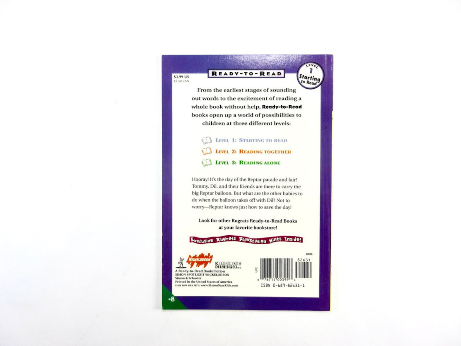 Vintage RUGRATS up and Away, Reptar! #8 Nickelodeon Ready-to-read Level ...