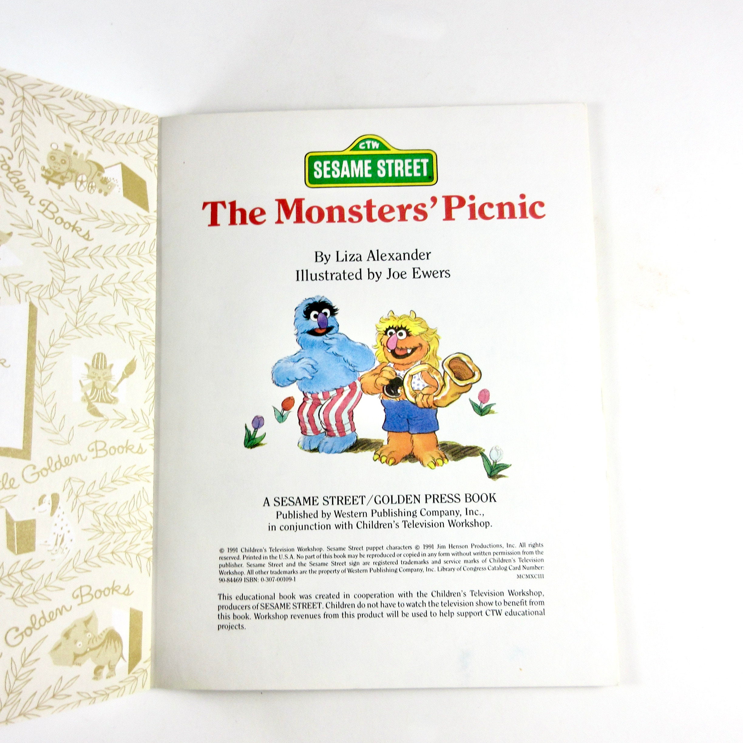 Vintage SESAME STREET the Monster's Picnic Little Golden Book #109-59 ...