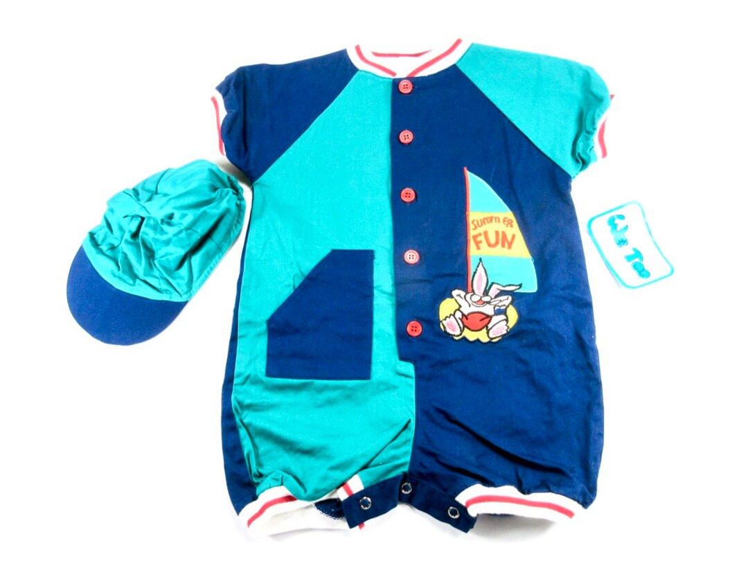 Vintage WEE TOO Summer Fun Outfit Toddler Romper / New Old Stock NWT ...