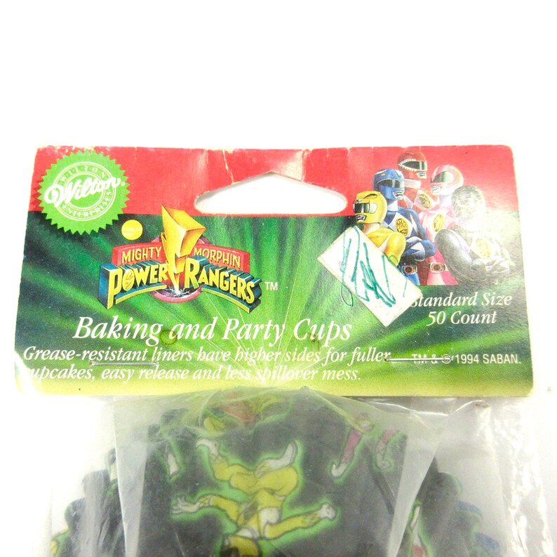 Vintage Mighty Morphin POWER RANGERS Cupcake Baking Cups / Wilton ...