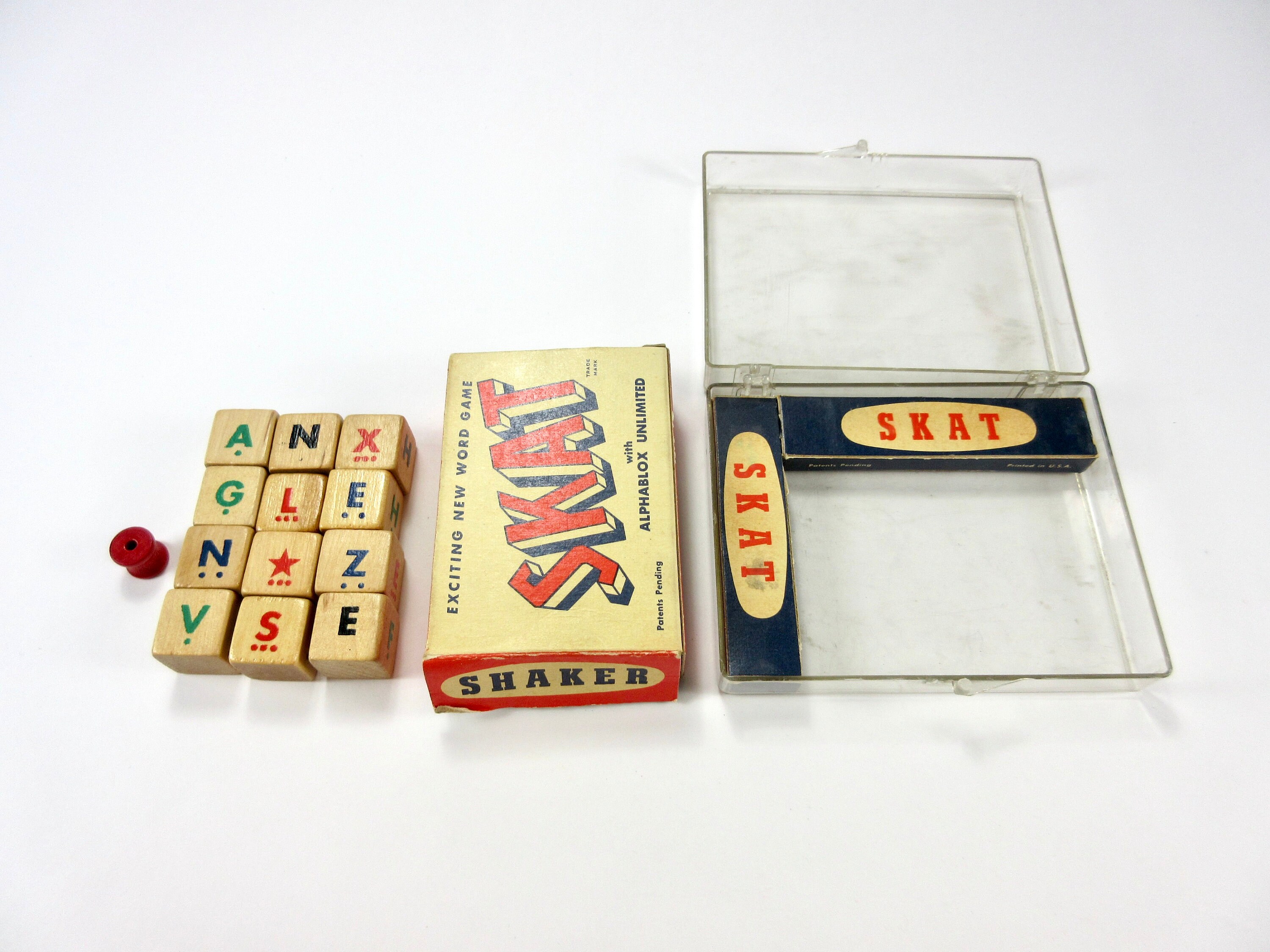 Vintage 1955 SKAT Word Game With Alphablox Unlimited Blocks Retro ...