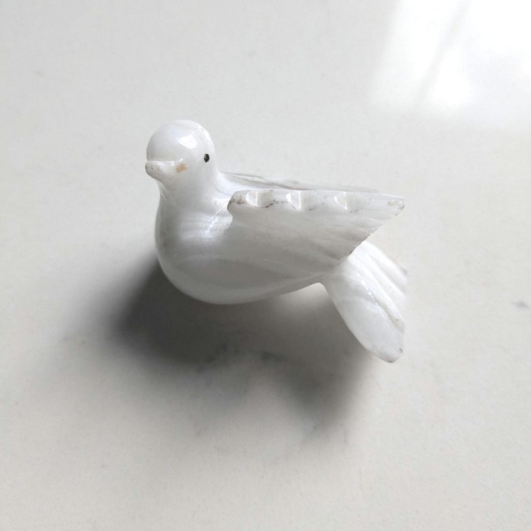 Vintage Handcrafted White Dove Figurine - Marble Bird Sculpture - Etsy