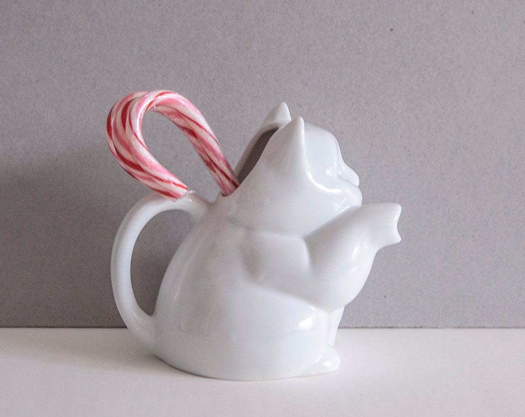 Vintage White Porcelain Maneki Neko Cat Syrup Jug – Lucky Cat Milk ...