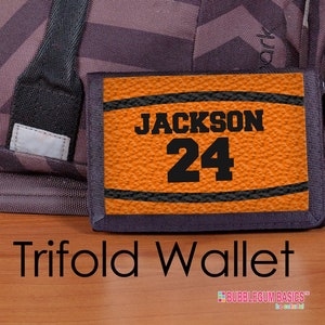 Boys Wallet Basketball Wallet for Boys Trifold Wallet Personalized ...