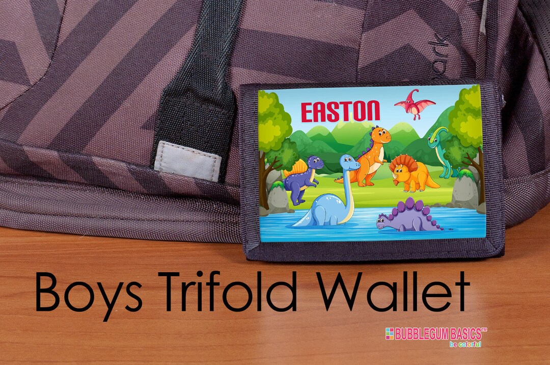 Dinosaur Wallet, Boys Wallet, Personalized Wallet, Wallet for Kids ...