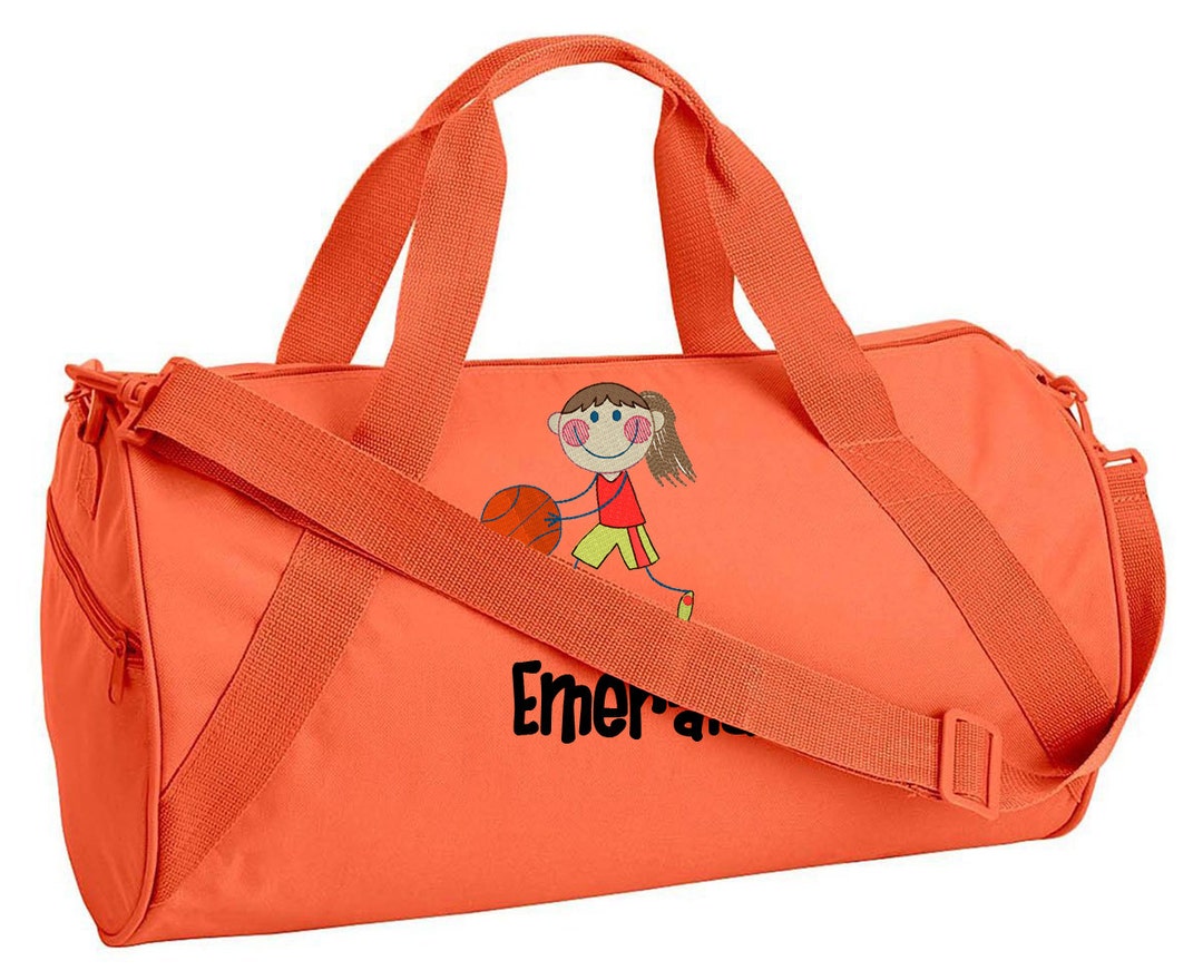 Embroidered Monogrammed GIRLS BASKETBALL Duffel Bag Childrens Kids Girl ...