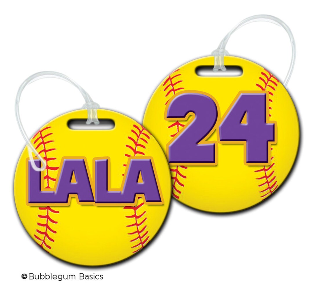 CUSTOM Personalized Girls Softball Fastpitch Bat Bag ID Bag Tag for ...