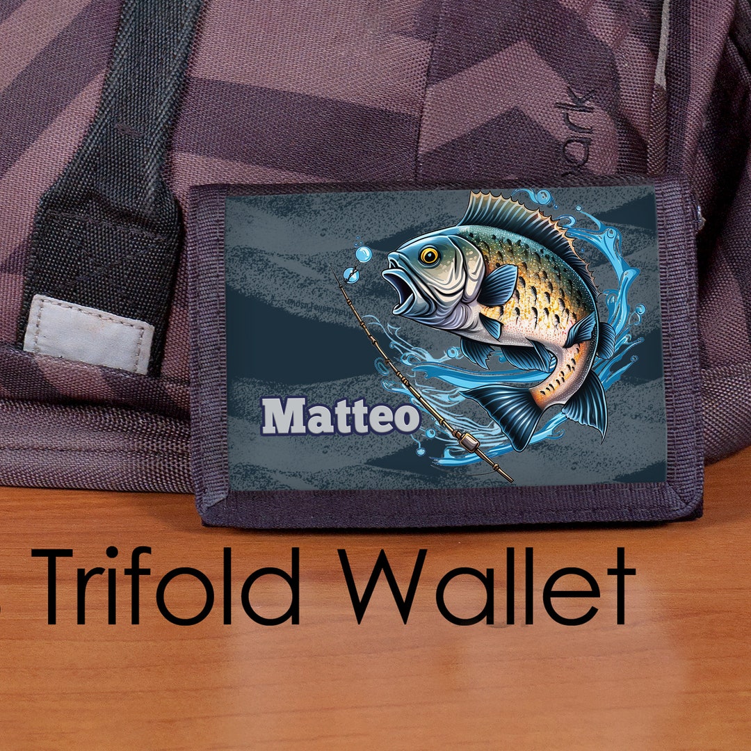 Custom Wallet, Boys Wallet, Trifold Wallet, Bass Fishing, Custom Wallet ...