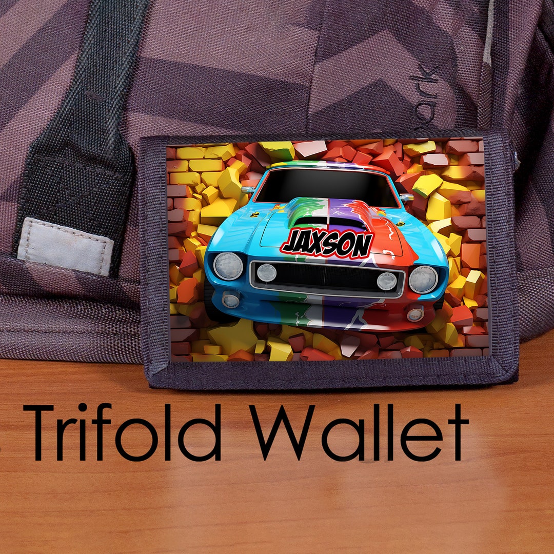 Boys Wallet, Race Car Wallet, Personalized Wallet, Nylon Trifold Wallet ...