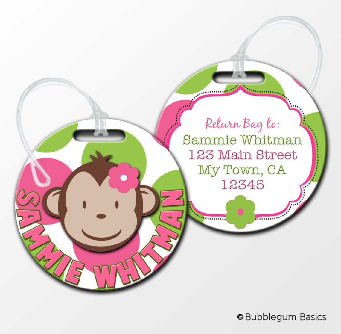 CUSTOM Personalized Mod Monkey Bag Tag for Backpack Luggage ID | Etsy