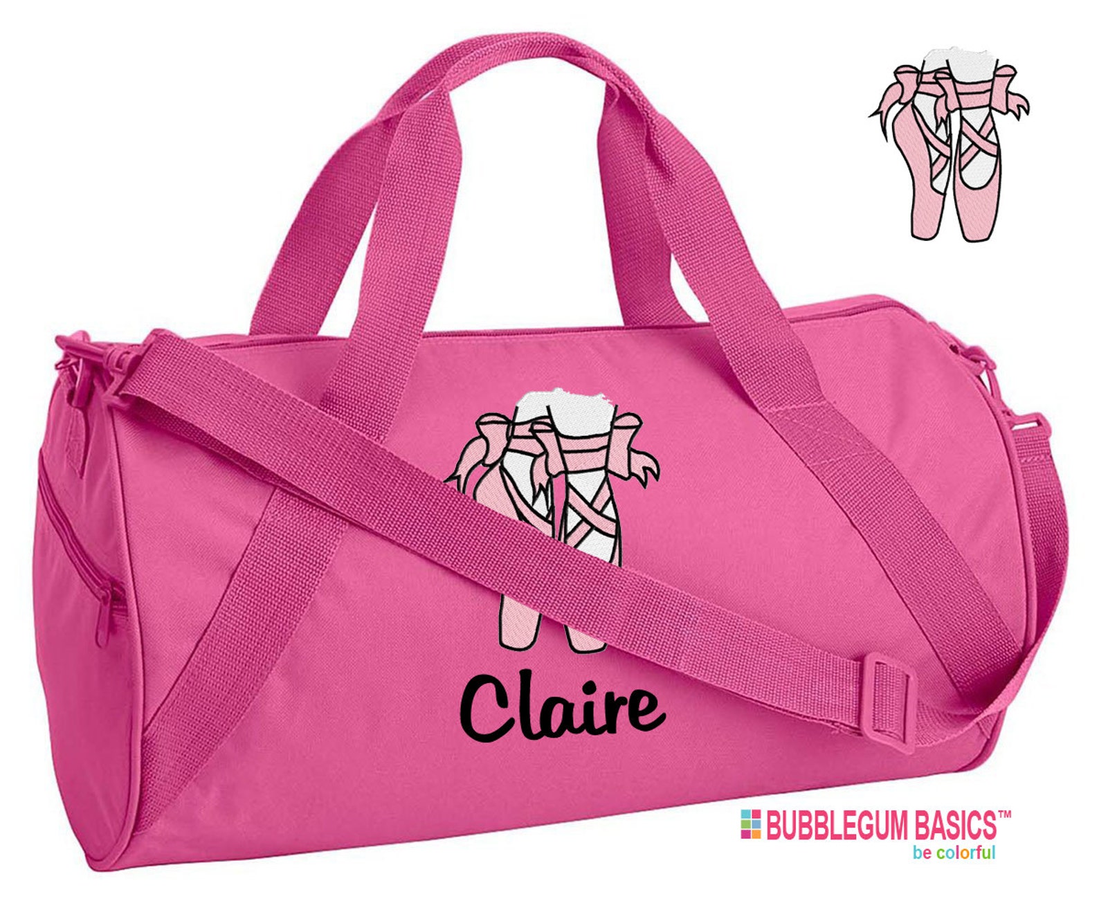 Custom Embroidered Monogrammed DANCE Bag Ballet Hot Pink - Etsy